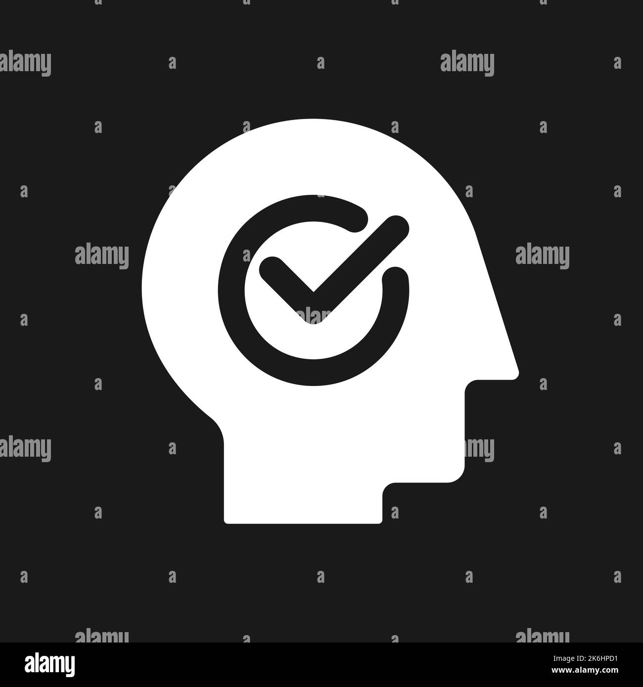Mental health dark mode glyph ui icon Stock Vector Image & Art - Alamy