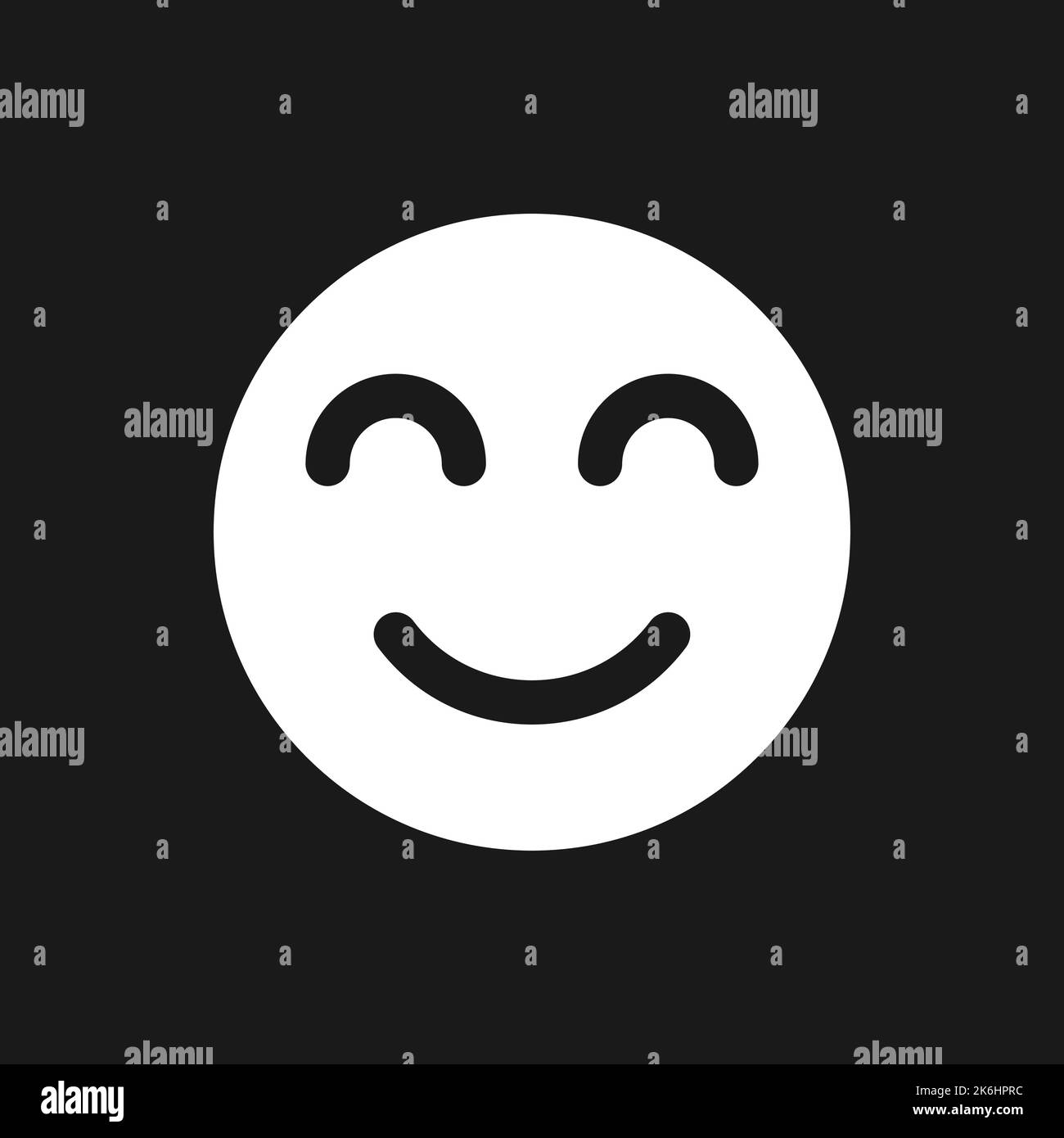 Contented emoji dark mode glyph ui icon Stock Vector Image & Art - Alamy