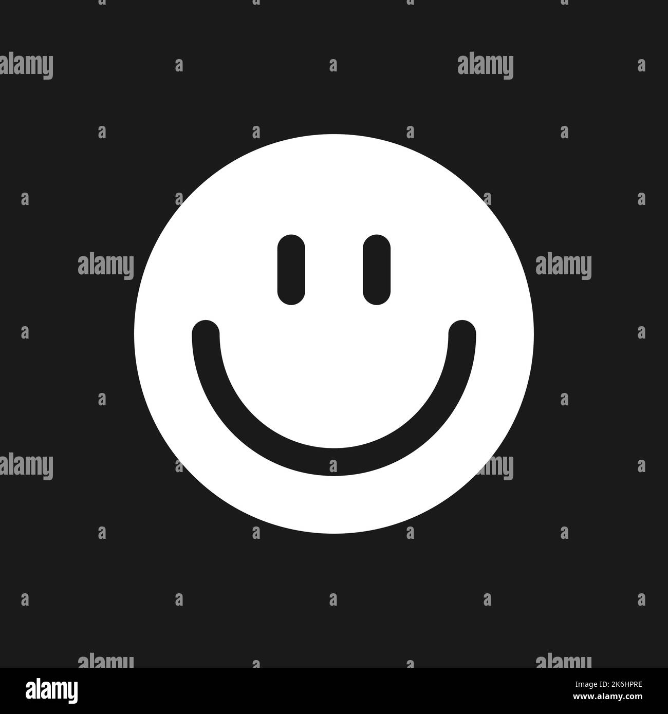 Smiling emoji dark mode glyph ui icon Stock Vector Image & Art - Alamy