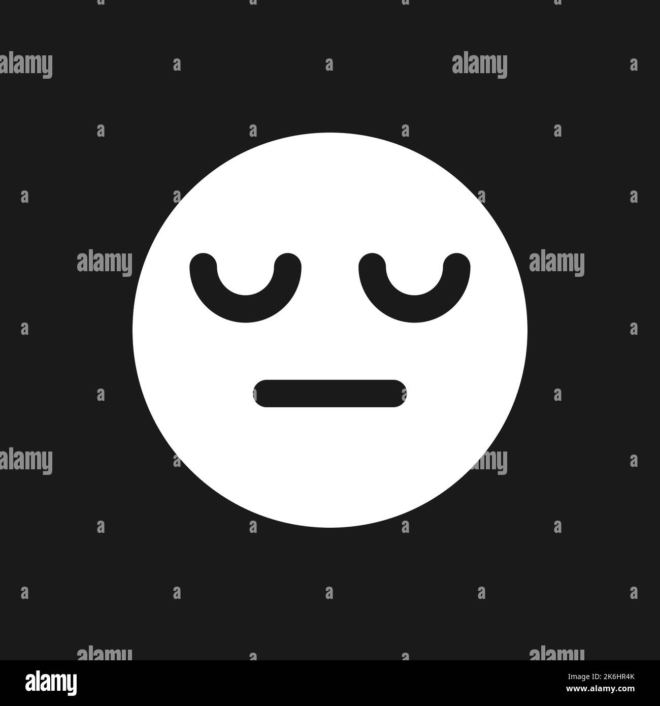 Sleepy face emoji dark mode glyph ui icon Stock Vector Image & Art - Alamy