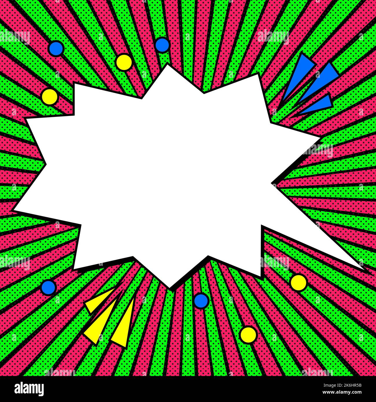 Comic Blank Speech Bubble With Copy Space Over Circular Color ...