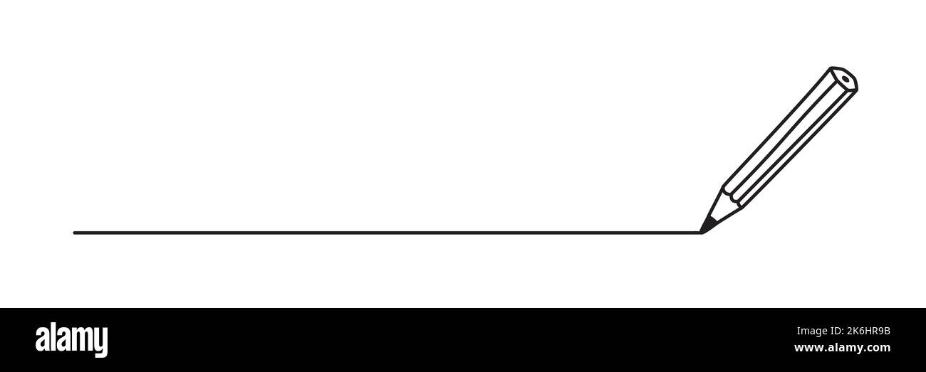 Pencil drawing a line doodle hand drawn with thin line. Vector ...