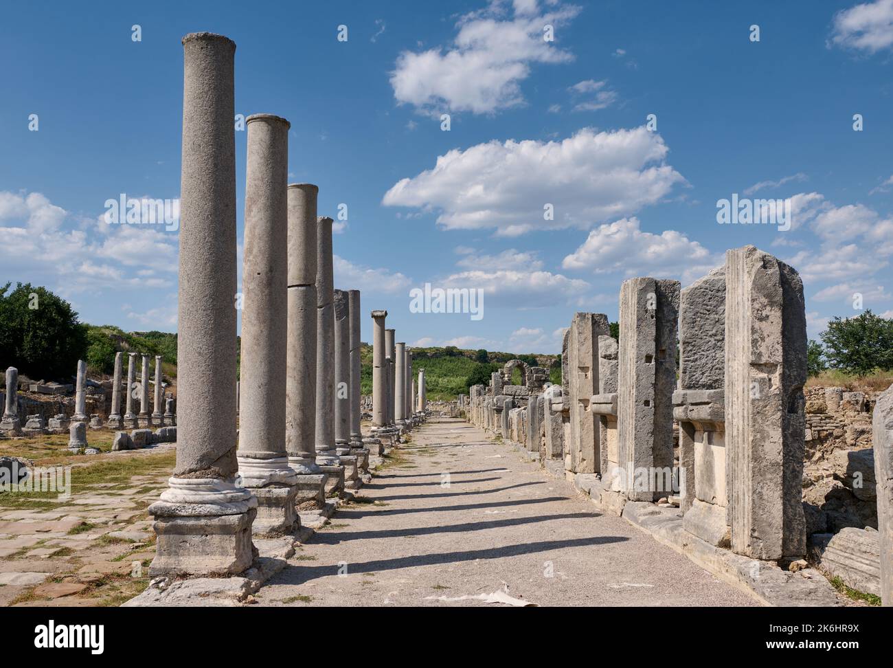 Collumned Main Street, columns of collonnaded street ruins of the Roman ...