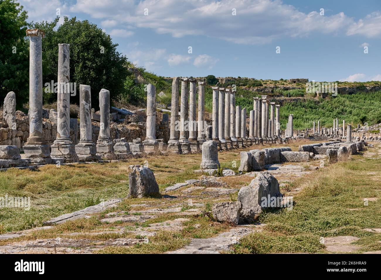 Collumned Main Street, columns of collonnaded street ruins of the Roman ...