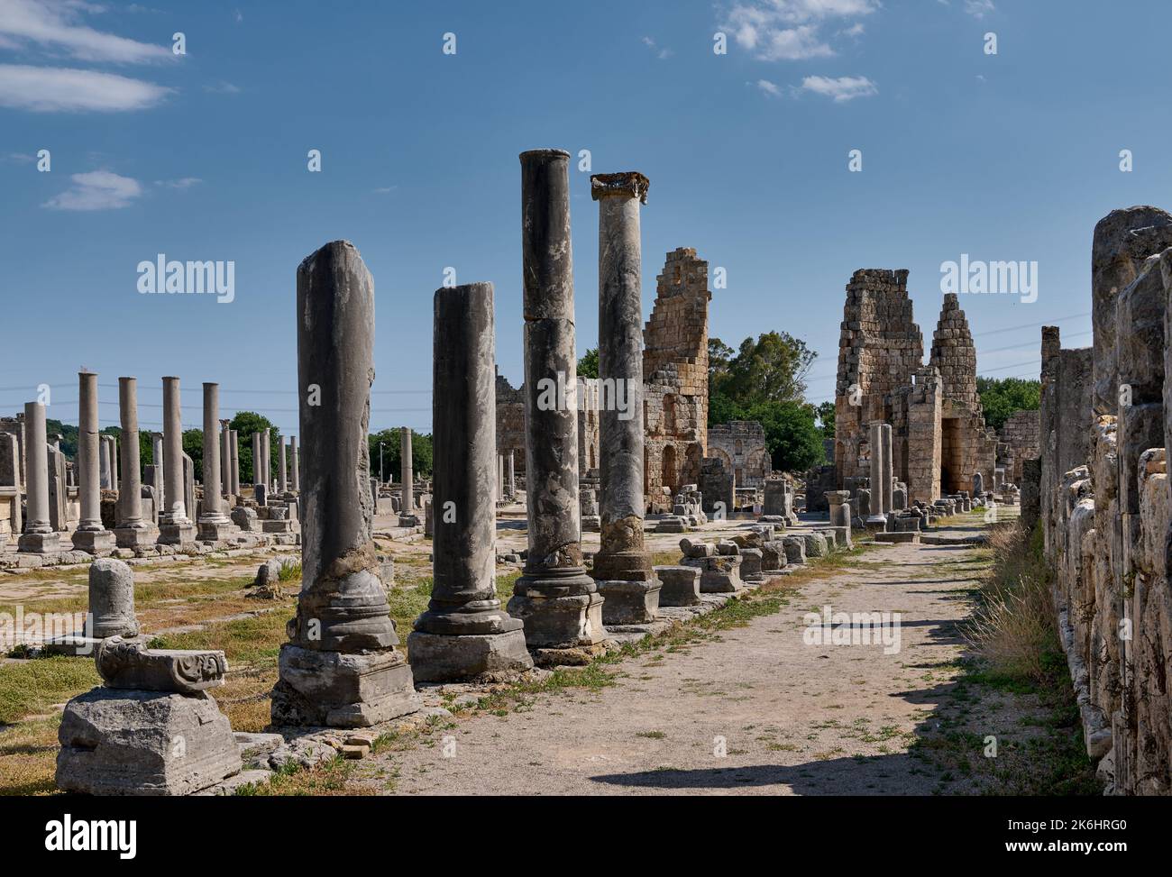 Collumned Main Street, columns of collonnaded street ruins of the Roman ...