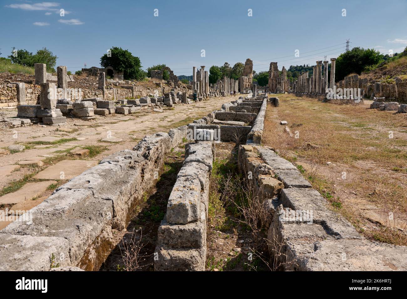 Collumned Main Street, columns of collonnaded street ruins of the Roman ...