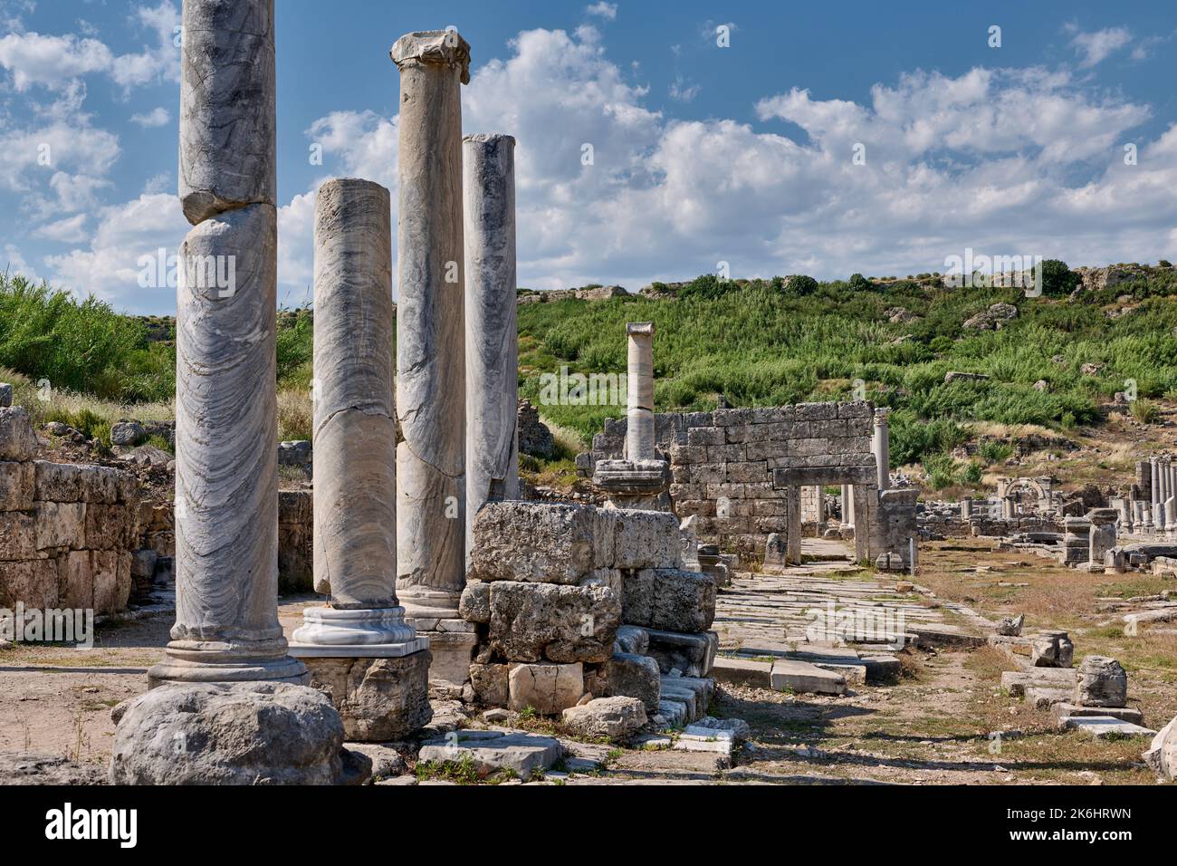 Collumned Main Street, columns of collonnaded street ruins of the Roman ...
