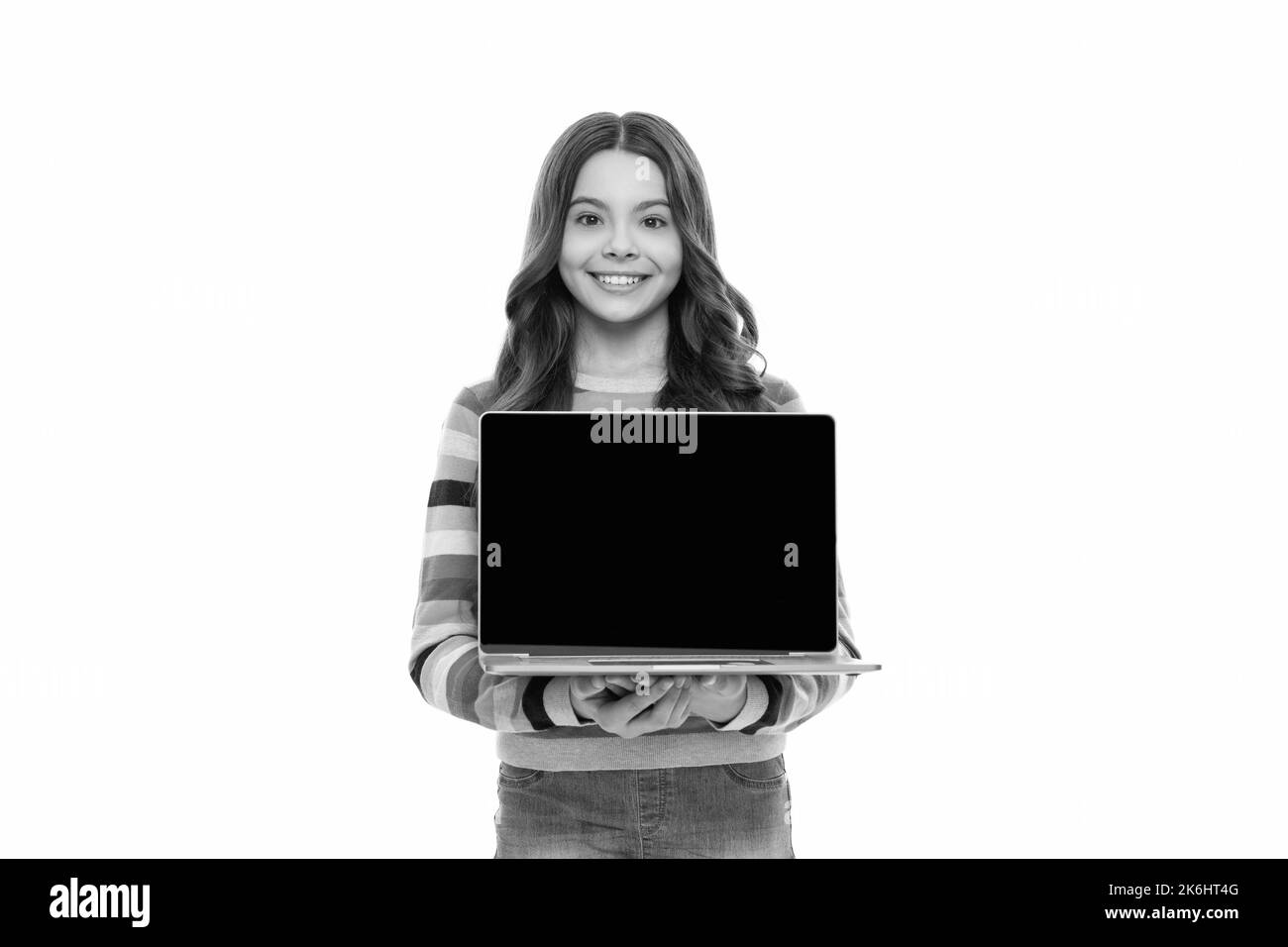 happy kid study online education making presentation on computer copy ...