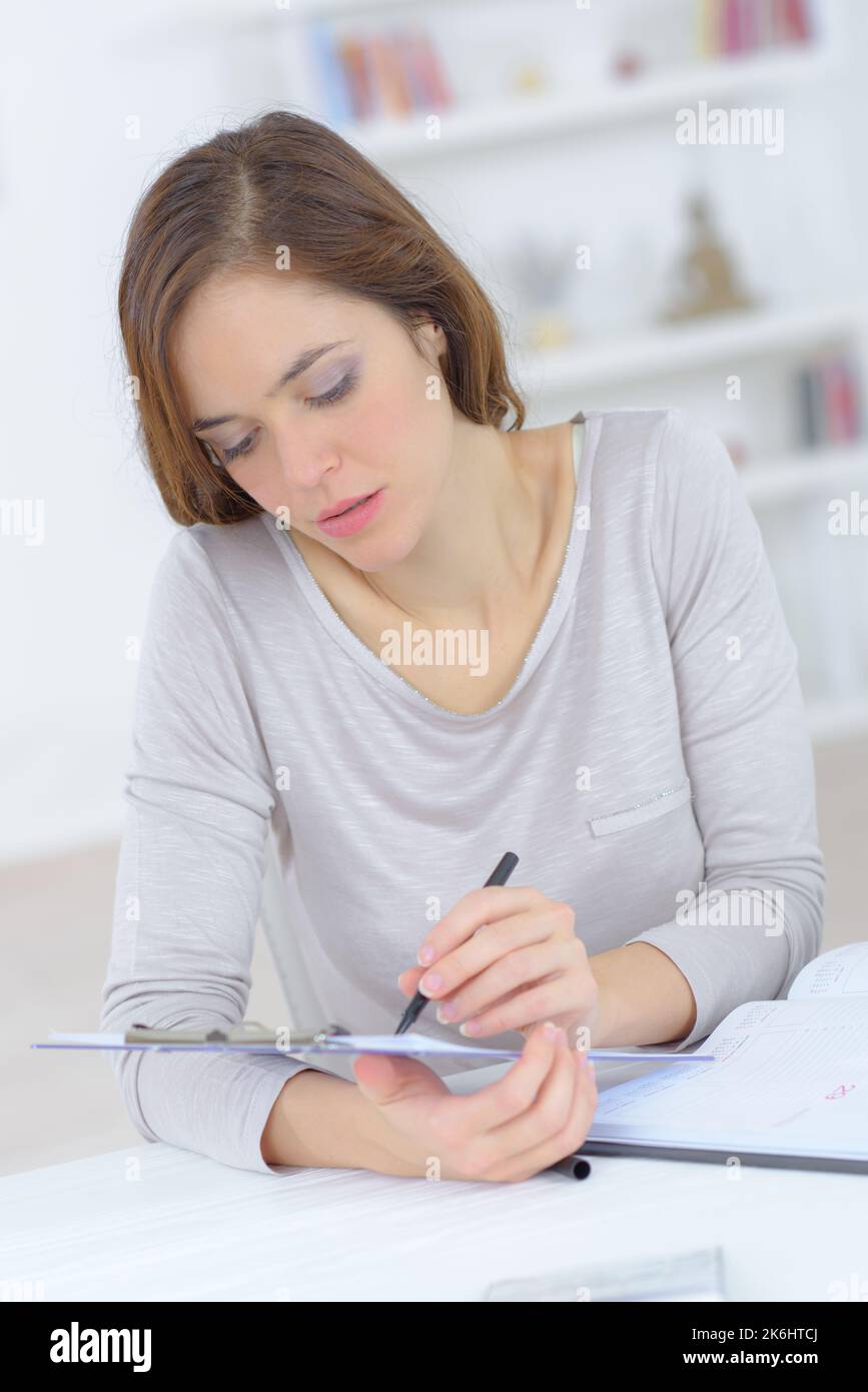 Young female hand writing handwriting hi-res stock photography and ...
