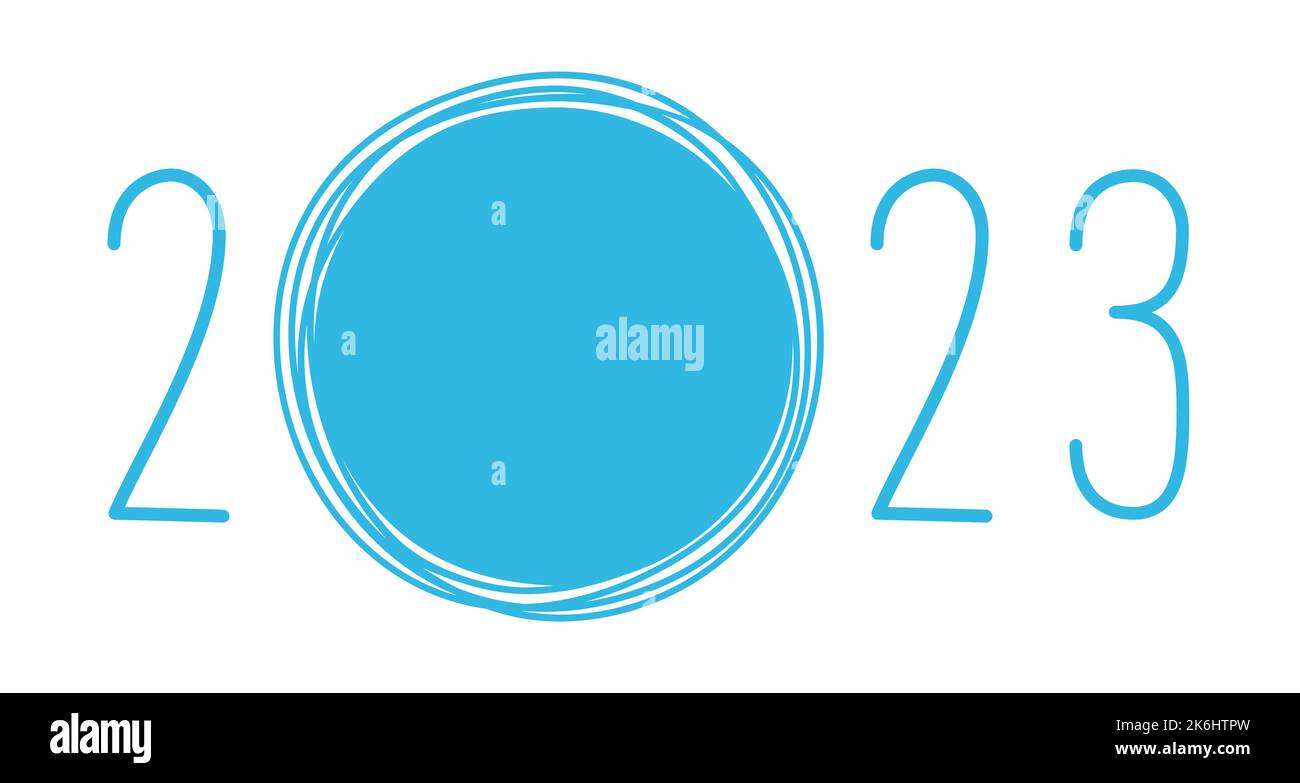 Hand drawn New Year lettering with year 2023 line art Stock Vector ...