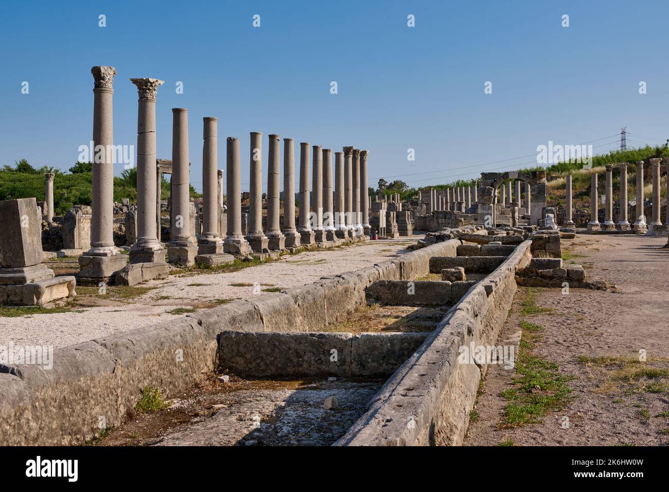 Collumned Main Street, columns of collonnaded street ruins of the Roman ...