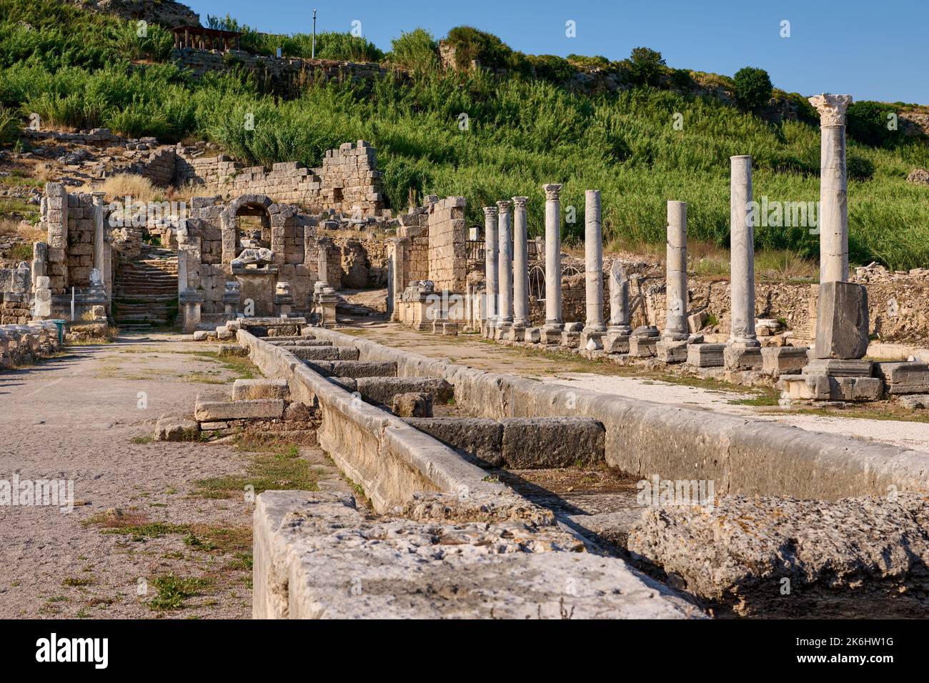 Collumned Main Street, columns of collonnaded street ruins of the Roman ...