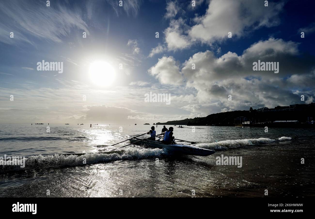 France’s mixed doubles team approach the finish during day one of the ...