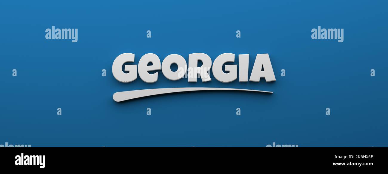 Georgia writing in display typography style. Text lettering for Tourism ...