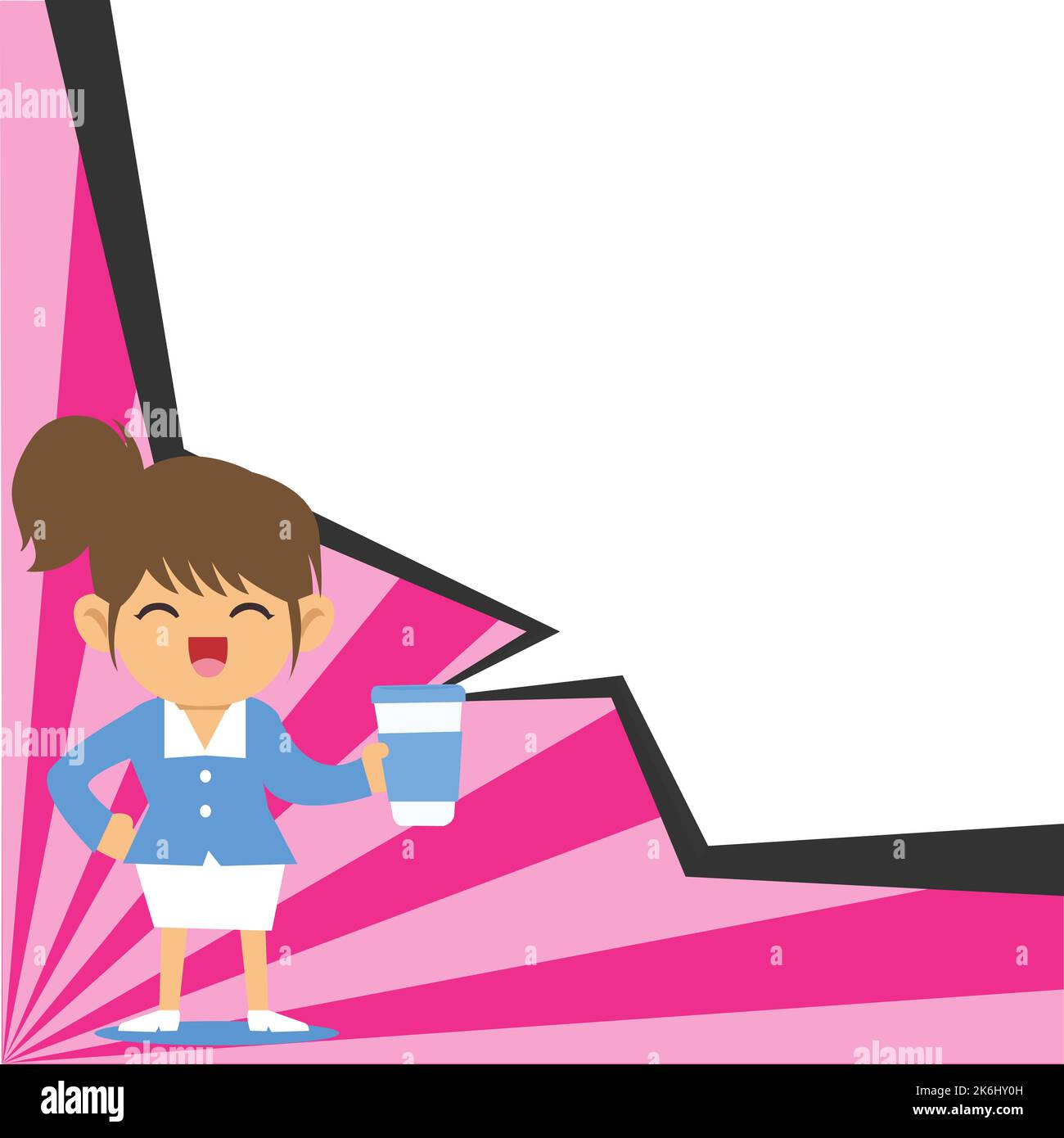 Instructor Drawing Pointing Stick On Empty Whiteboard While Holding Cup ...