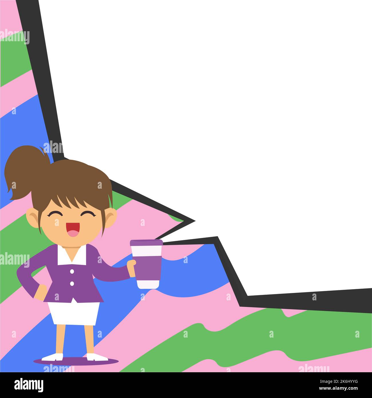 Instructor Drawing Pointing Stick On Empty Whiteboard While Holding Cup ...