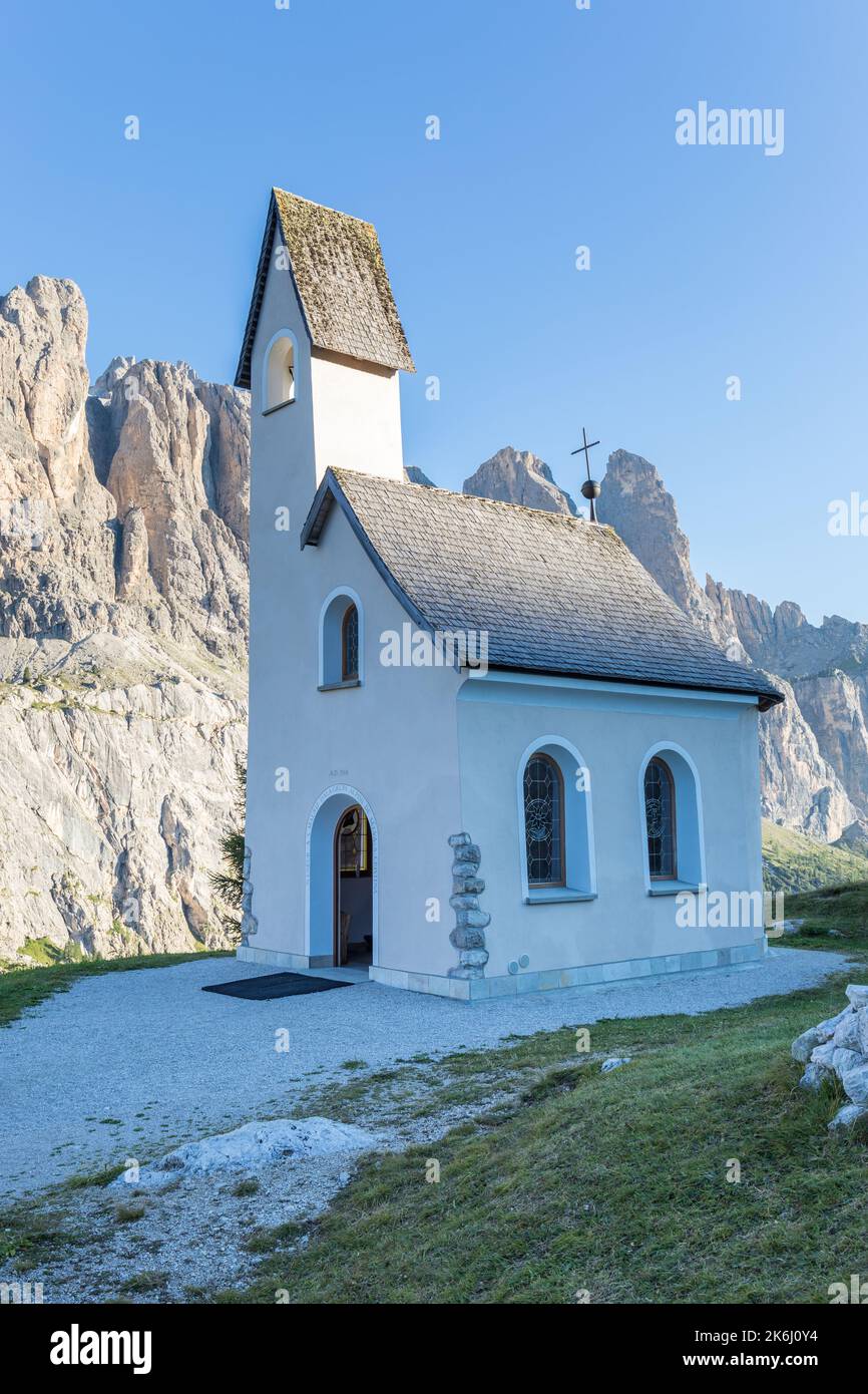 Gardena Pass Chapel, dedicated to St. Maurice, Dolomites, South Tyrol ...