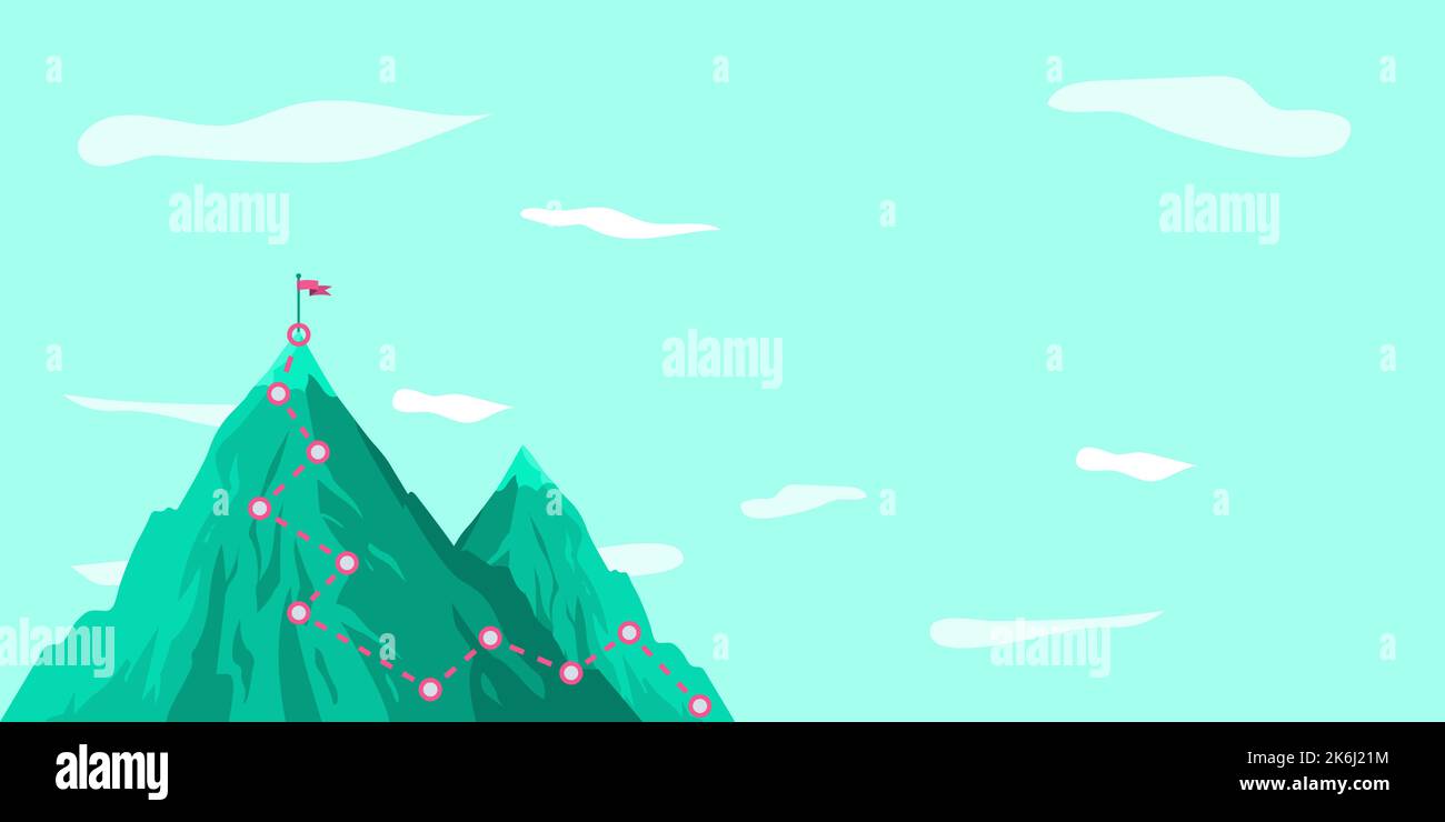 Man On A Mountain Drawing Proud Of His Climbing Success To The Clouds ...