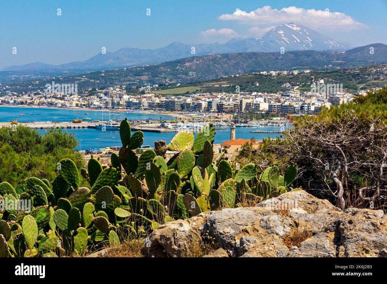 View over the town at Rethymno or Rethymnon a resort town on the coast ...