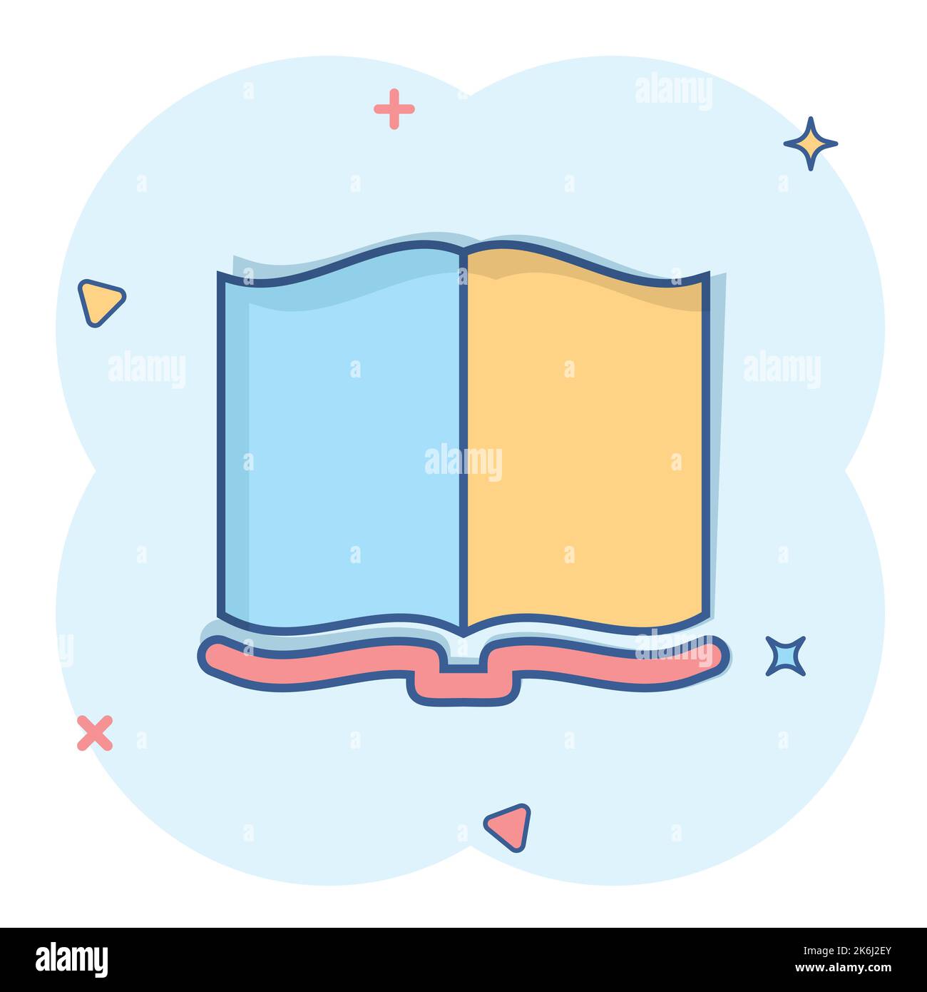 Open book icon in comic style. Literature vector cartoon illustration ...