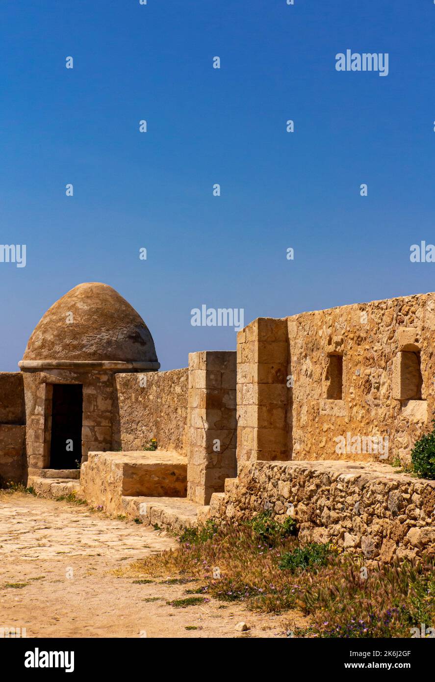 St Justine's Ledge at Fortezza fortress in Rethymnon Crete Greece built ...