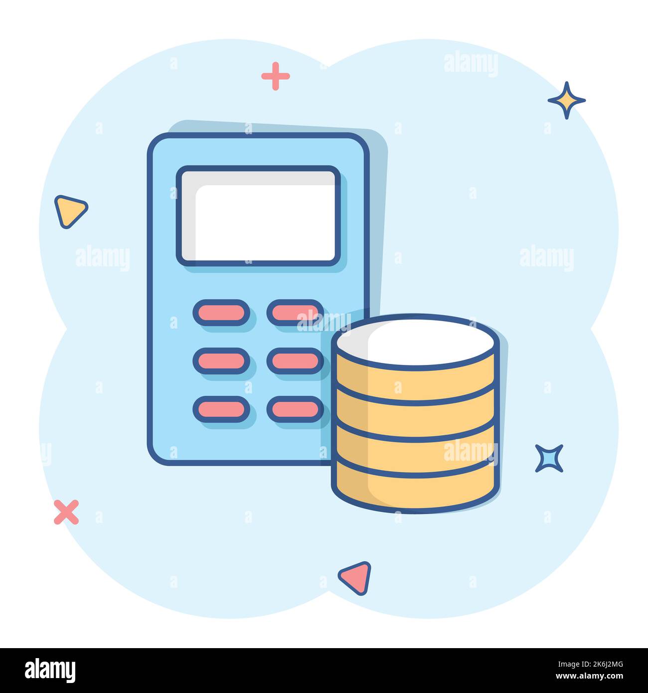 Money calculation icon in comic style. Budget banking vector cartoon ...