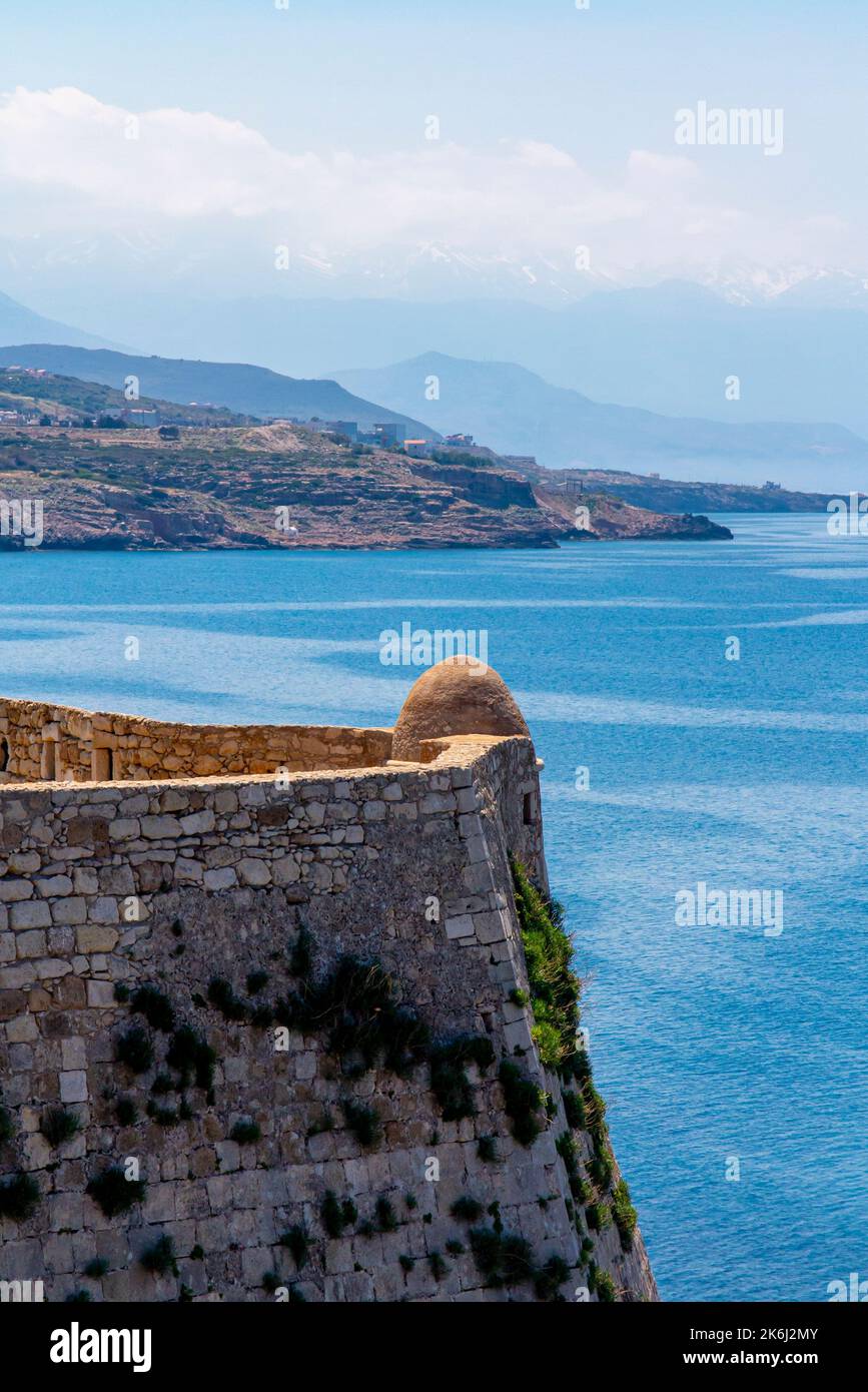 Vie from the Fortezza fortress in Rethymnon Crete Greece built in the ...