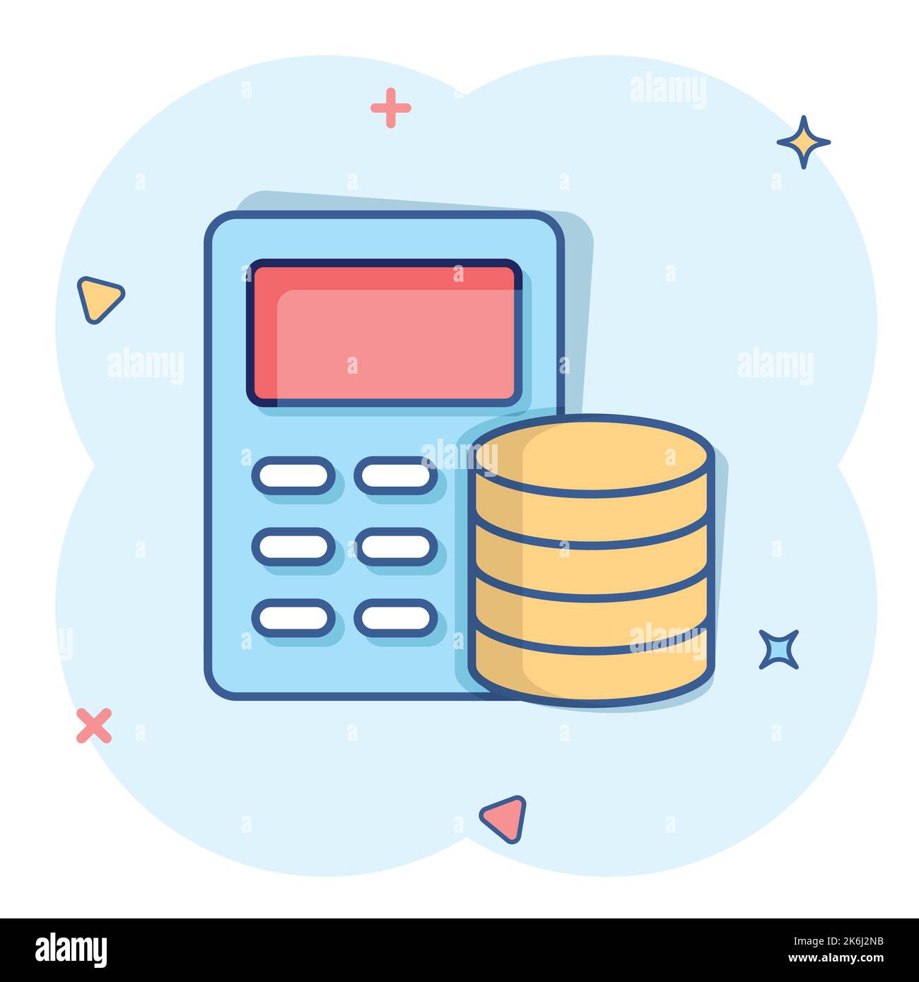 Money calculation icon in comic style. Budget banking vector cartoon ...