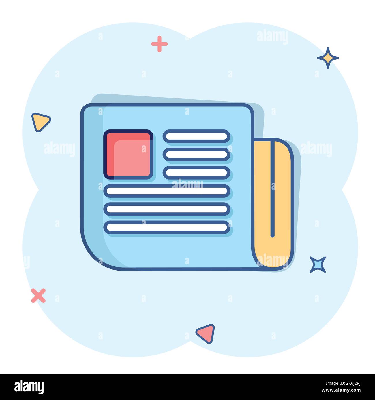 Magazine page icon in comic style. News vector cartoon illustration on ...