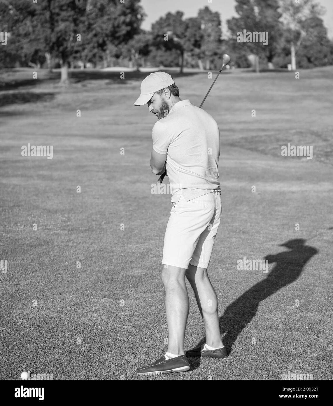 summer activity. professional sport outdoor. male golf player on ...
