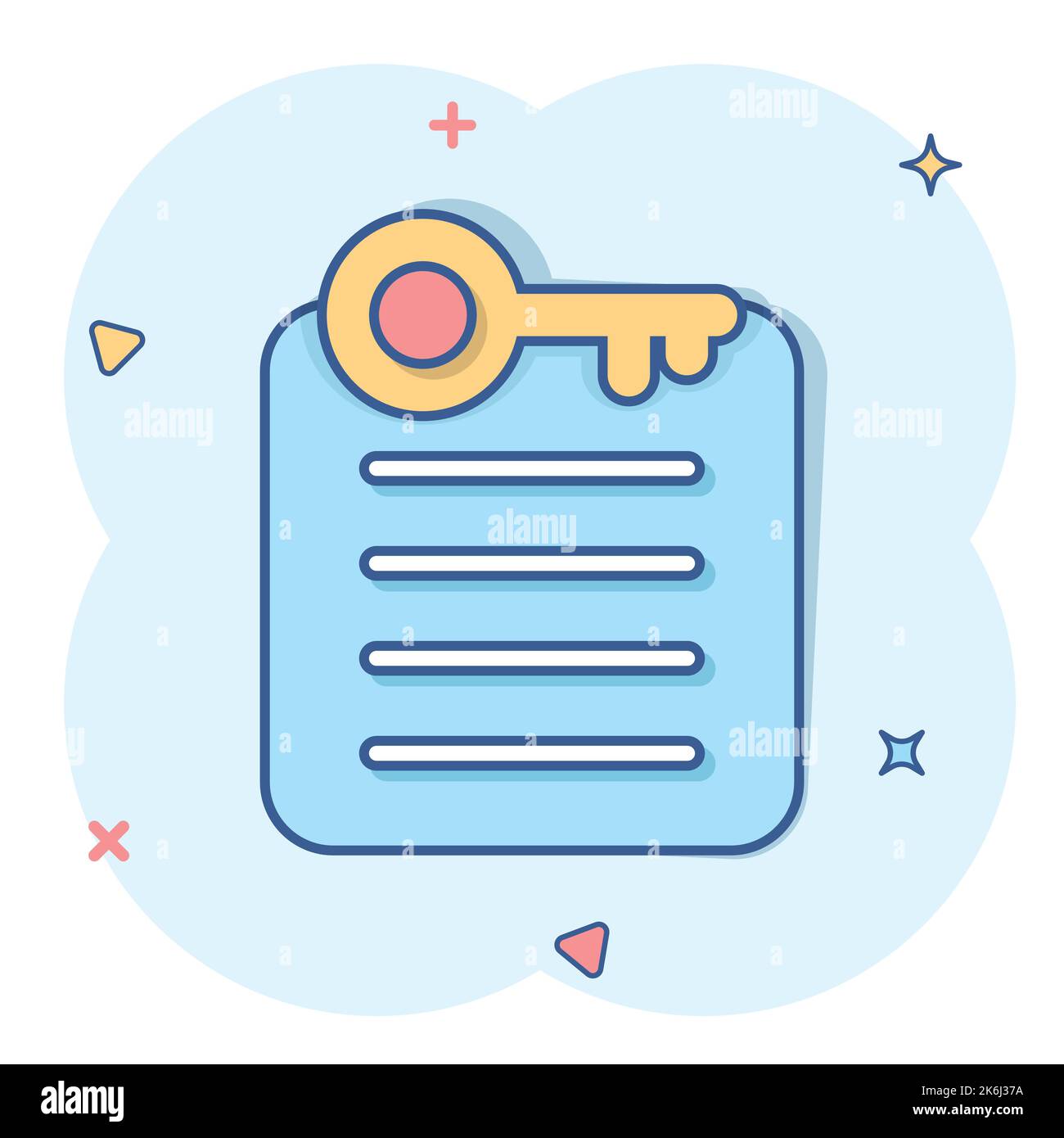 Password account icon in comic style. Keyword cartoon vector ...