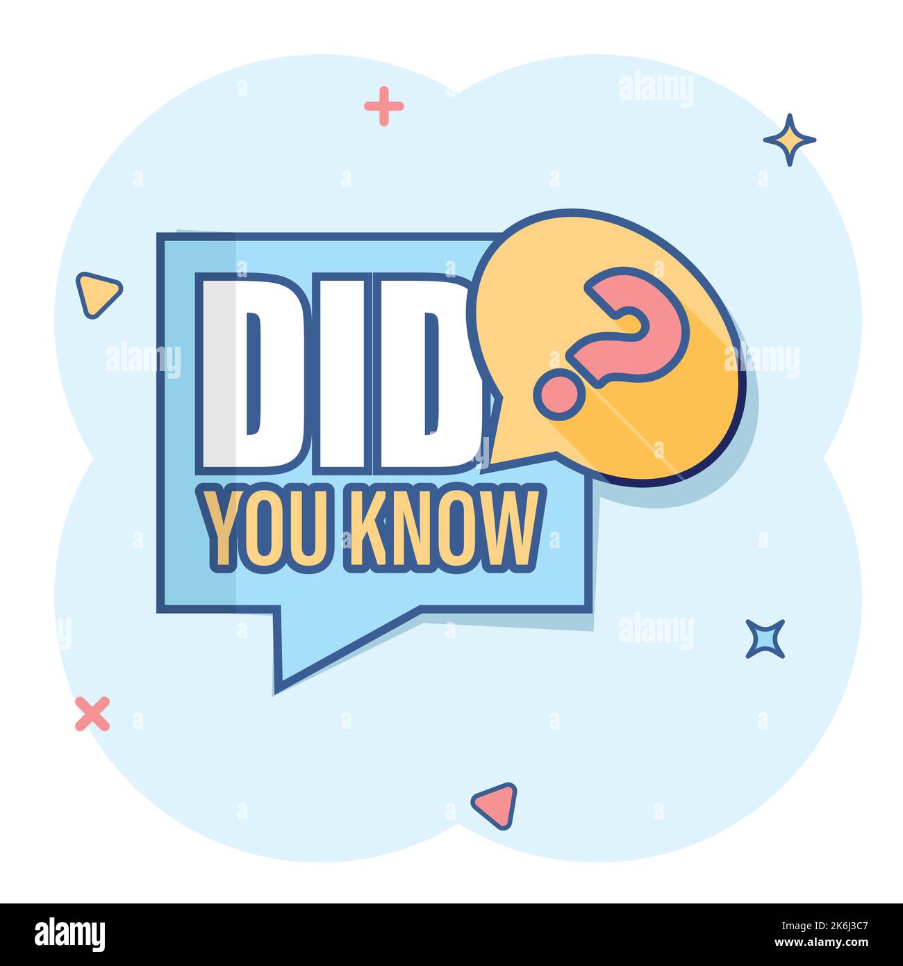 Did You Know icon in comic style. Question mark cartoon vector ...