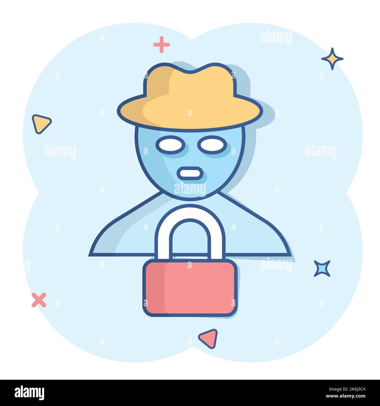 Fraud hacker icon in comic style. Spy cartoon vector illustration on ...