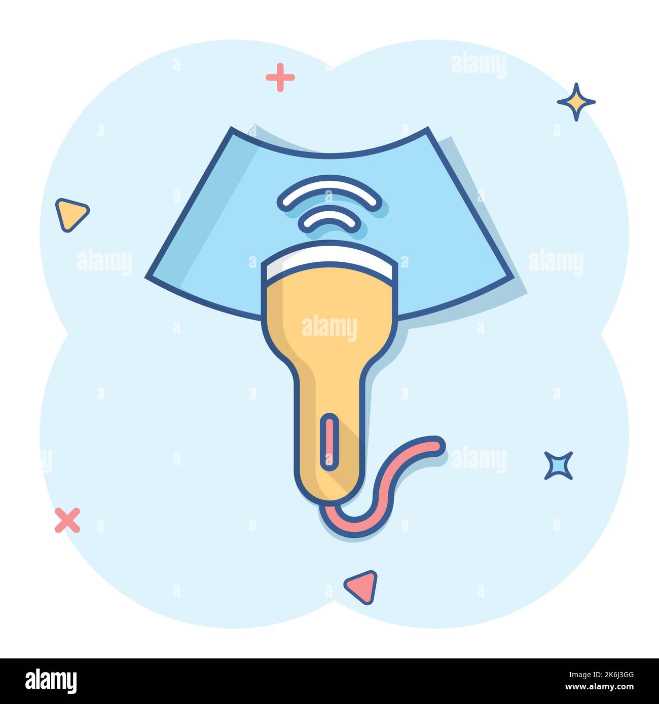 Ultrasound icon in comic style. Scanner equipment cartoon vector ...