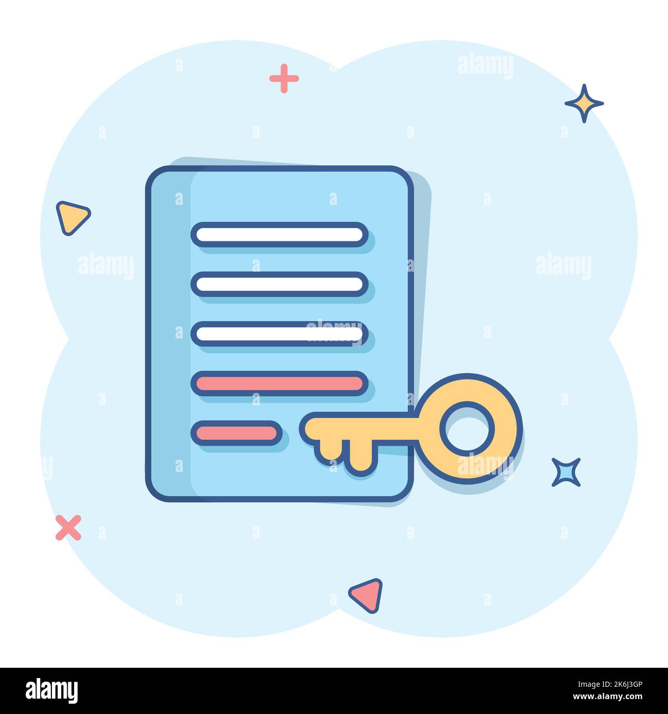 Password account icon in comic style. Keyword cartoon vector ...