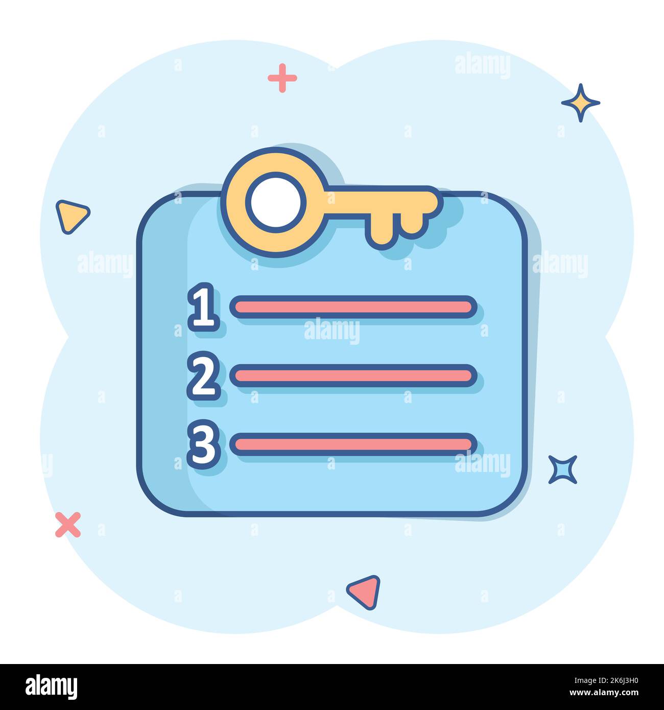 Password account icon in comic style. Keyword cartoon vector ...