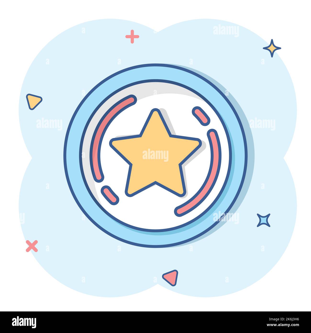 Loyalty icon in comic style. Reward cartoon vector illustration on ...