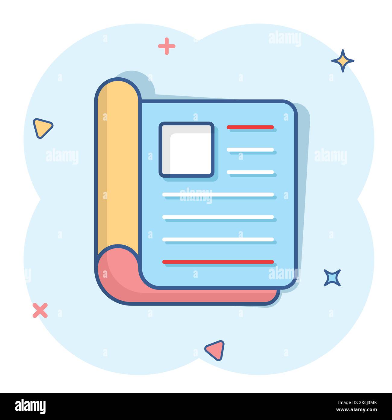 Newspaper icon in comic style. News vector cartoon illustration on ...