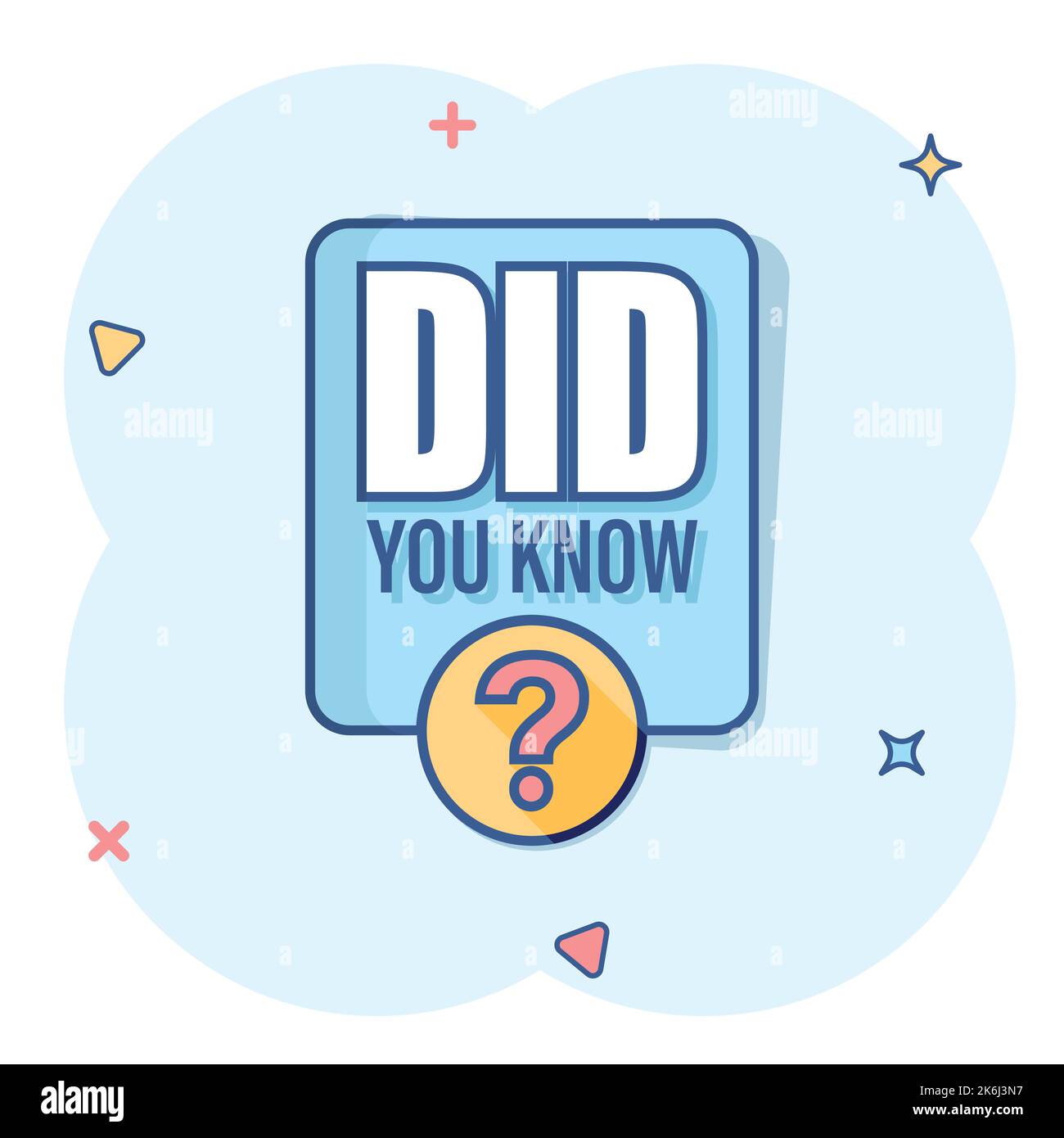 Did You Know icon in comic style. Question mark cartoon vector ...