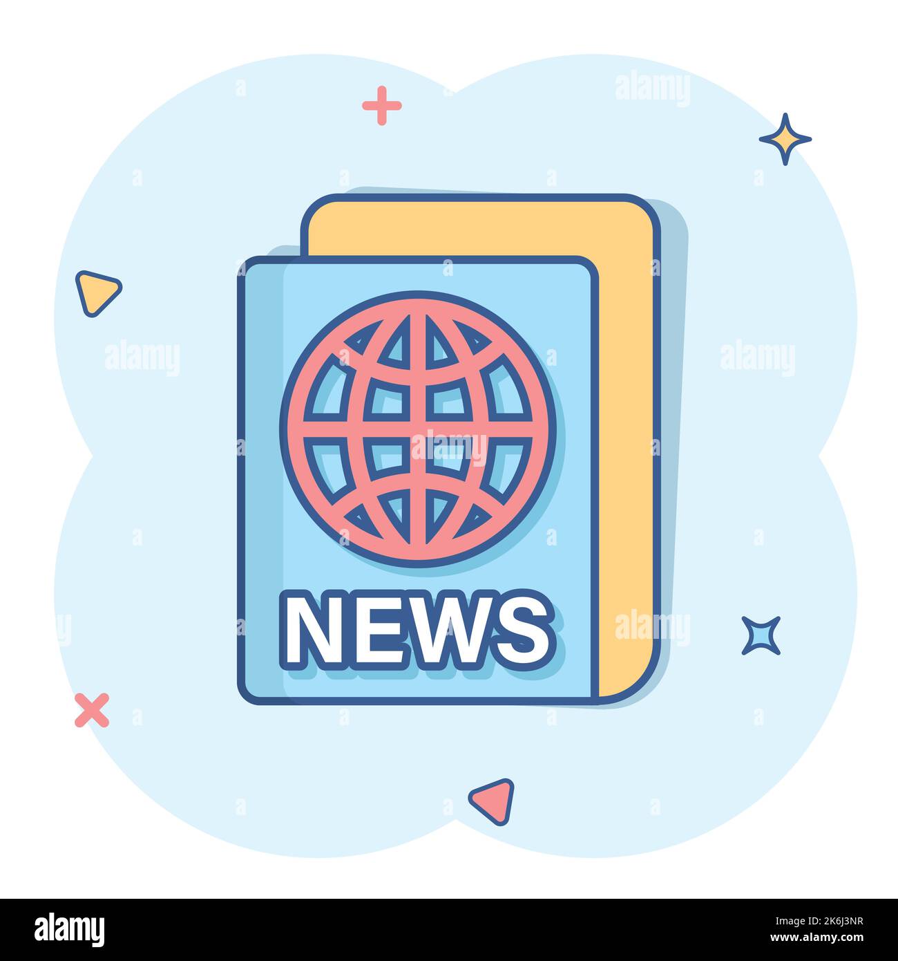 Newspaper icon in comic style. News vector cartoon illustration on ...