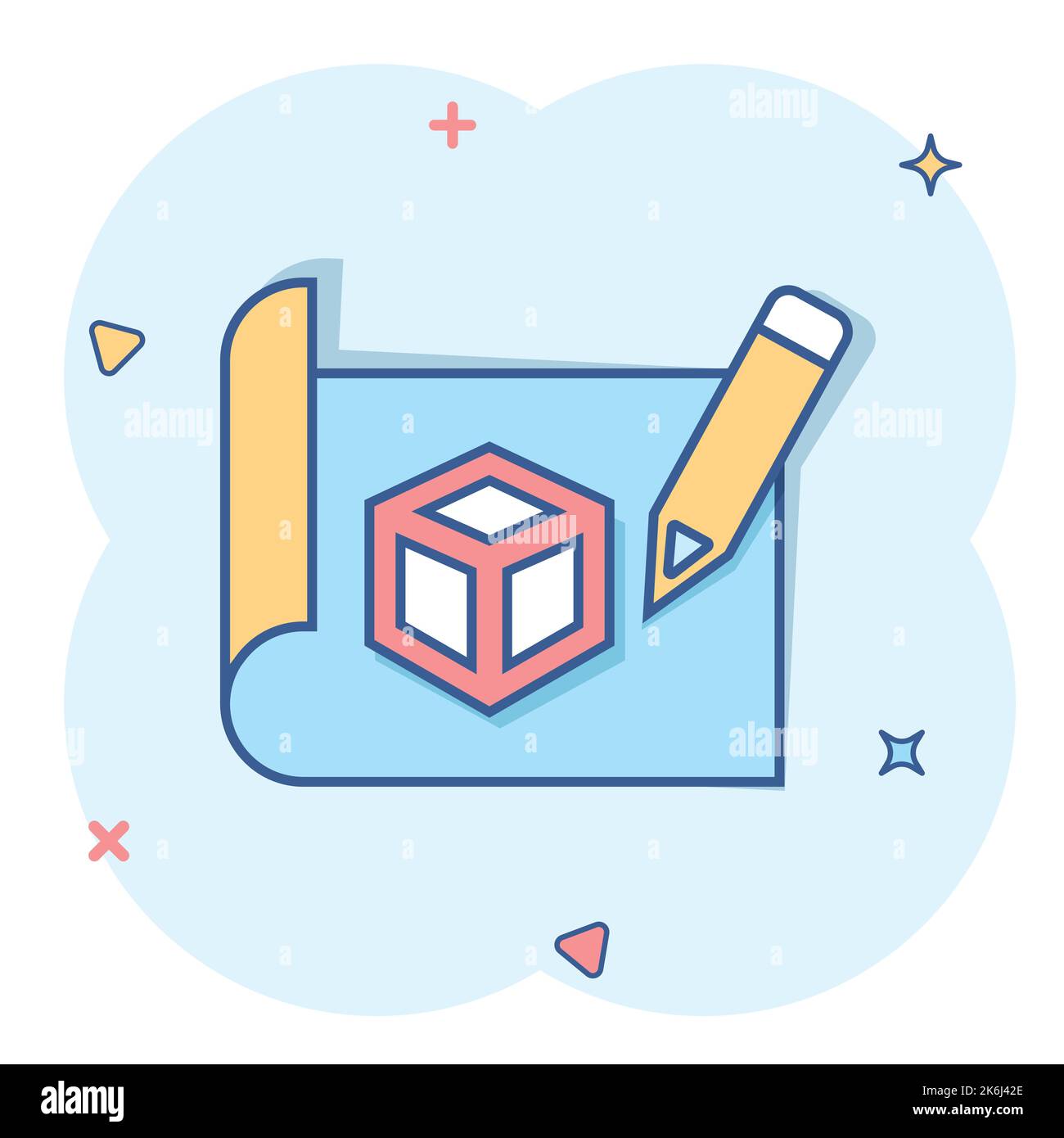 Prototype icon in comic style. Startup cartoon vector illustration on ...