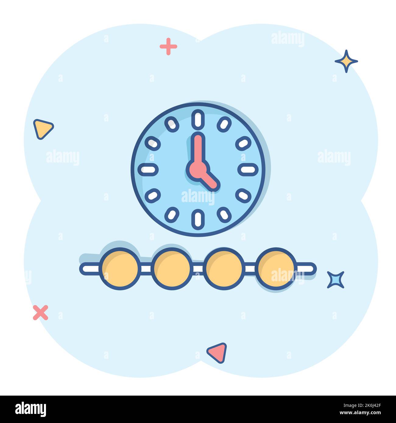 Timeline icon in comic style. Progress cartoon vector illustration on ...