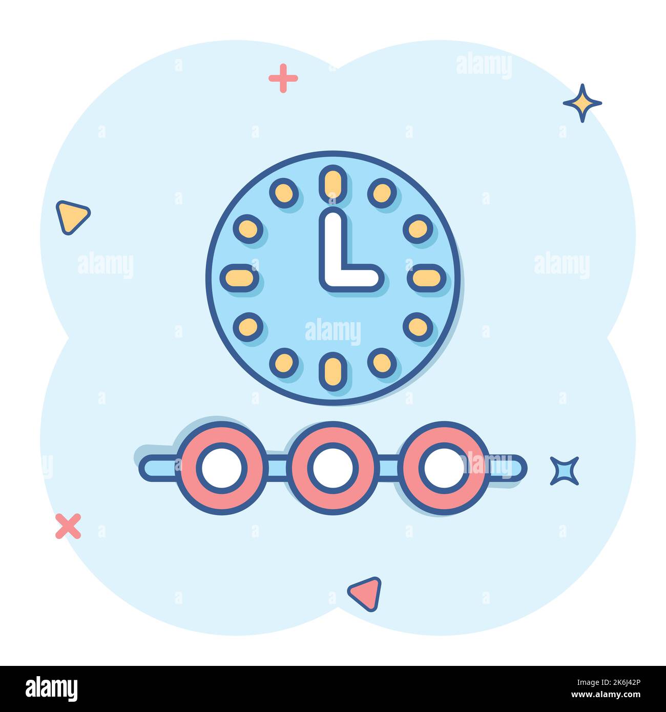 Timeline icon in comic style. Progress cartoon vector illustration on ...