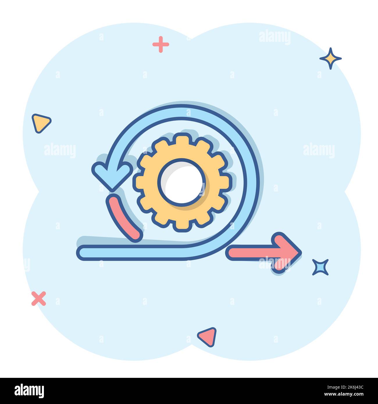 Agile icon in comic style. Flexible cartoon vector illustration on ...