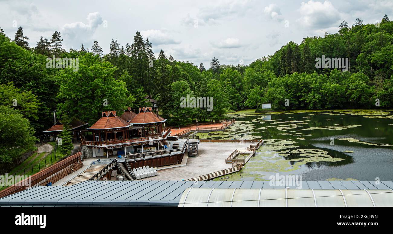 SOVATA, MURES, ROMANIA – MAY 29, 2021: Landscape with Bear Lake (Lacul ...