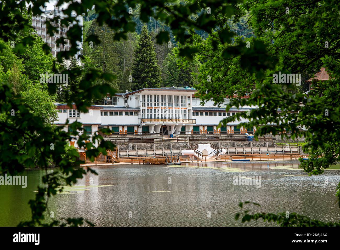 SOVATA, MURES, ROMANIA – MAY 29, 2021: Landscape with Bear Lake (Lacul ...