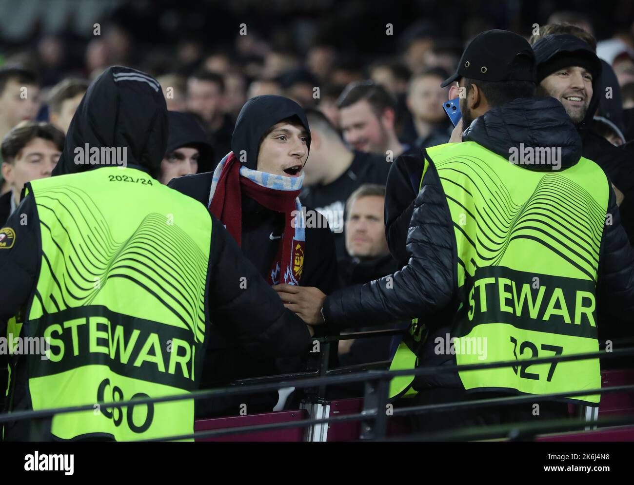 London, England, 13th October 2022. West Ham fans during the UEFA ...