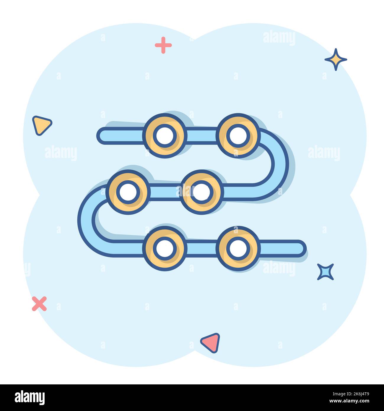 Timeline icon in comic style. Progress cartoon vector illustration on ...
