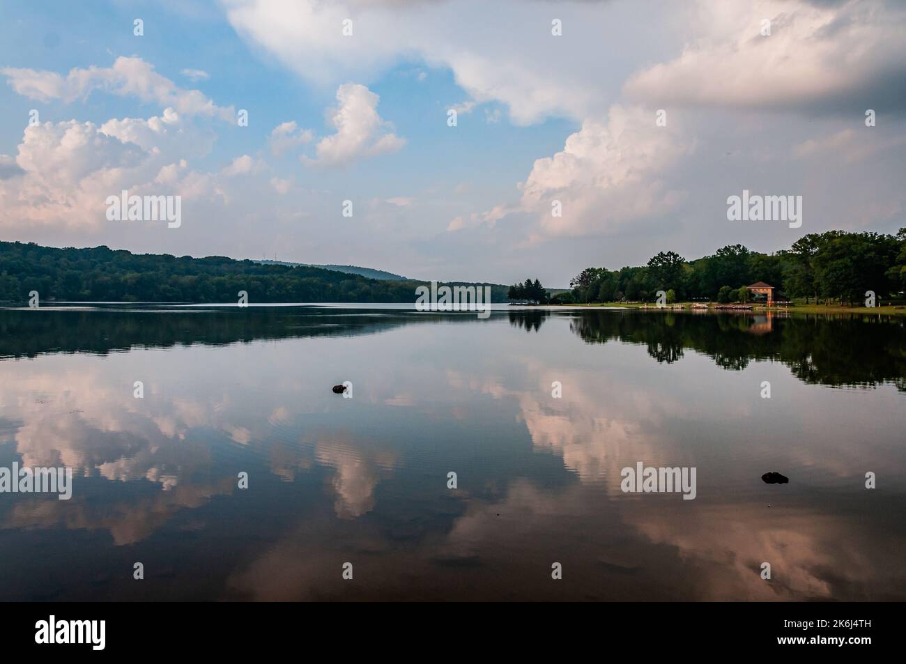 Summer Reflections at Pinchot Lake, Pennsylvania USA, Lewisberry ...