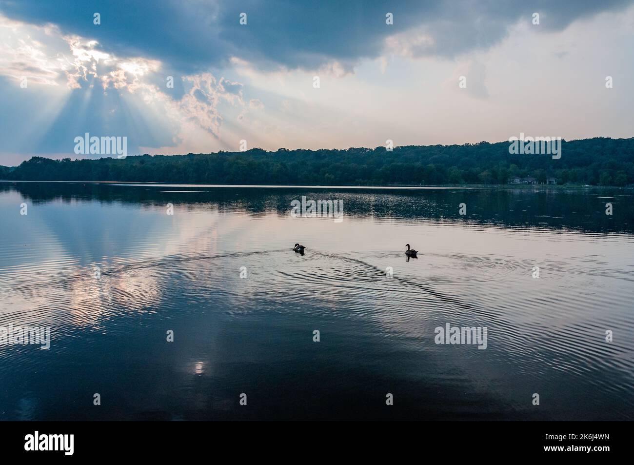 Summer Evening at Lake Pinchot, Pennsylvania USA, Lewisberry ...